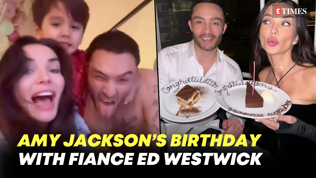 Amy Jackson celebrates birthday with fiance Ed Westwick & her son