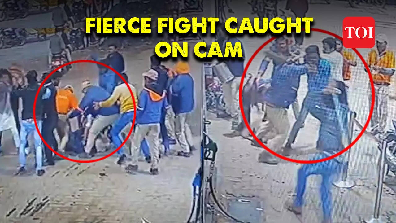 CCTV: Fierce fight erupts at petrol pump in MP's Jabalpur