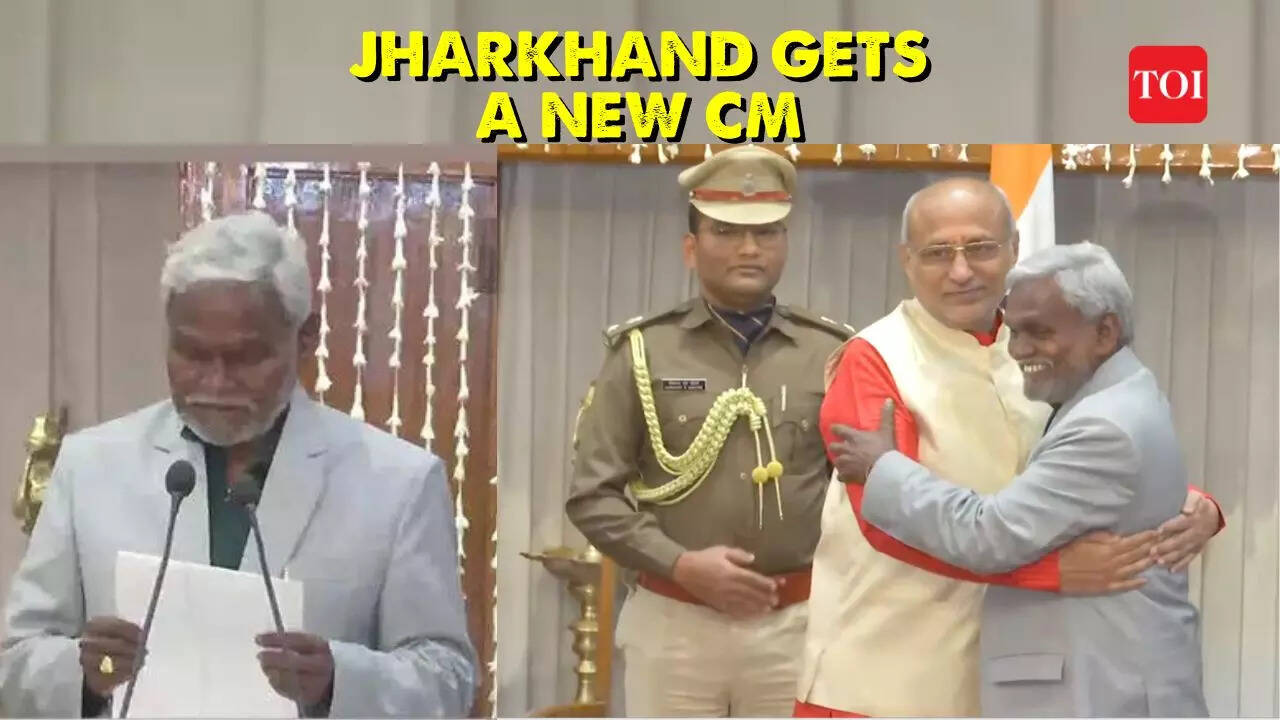 Champai Soren: Champai Soren takes oath as Jharkhand CM at the Raj Bhavan in Ranchi