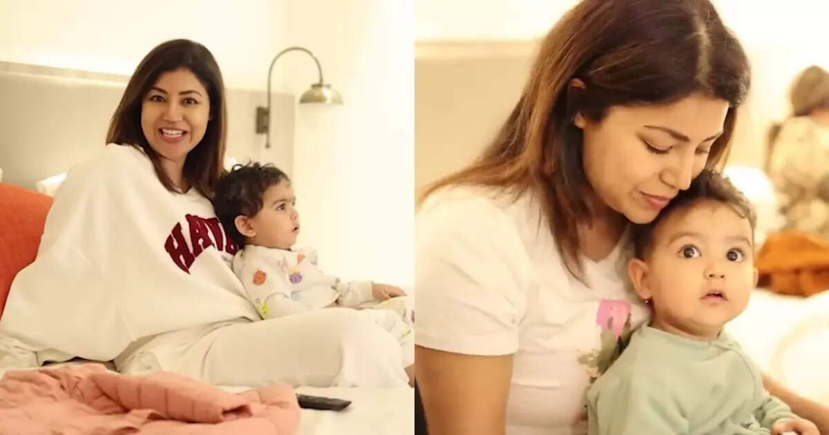 Debina Bonnerjee travels to Kolkata with her two daughters Lianna and ...