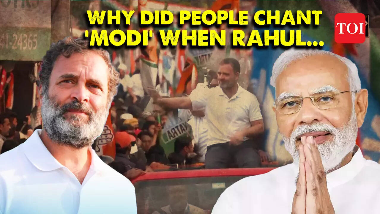 Crowd raises ‘Modi, Modi’ chants as Rahul Gandhi visits Baba Baidyanath Dham in Jharkhand