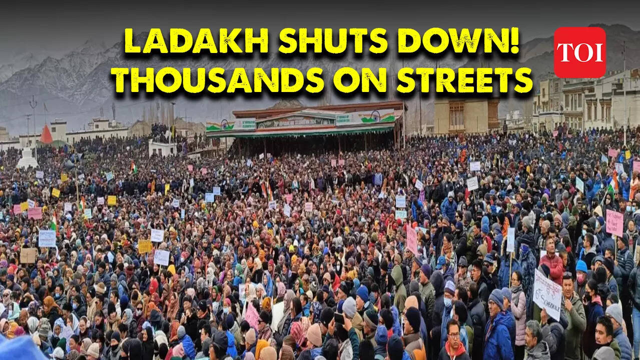 Ladakh shuts down as thousands storm streets in freezing cold for ... Ladakh shuts down as thousands storm streets in freezing cold for ...