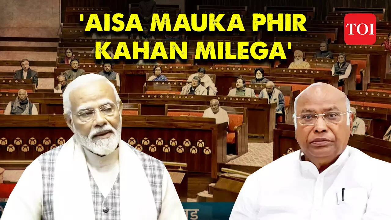 PM Modi in Rajya Sabha: 'I realised that two special commanders were not there so Mallikarjun ...