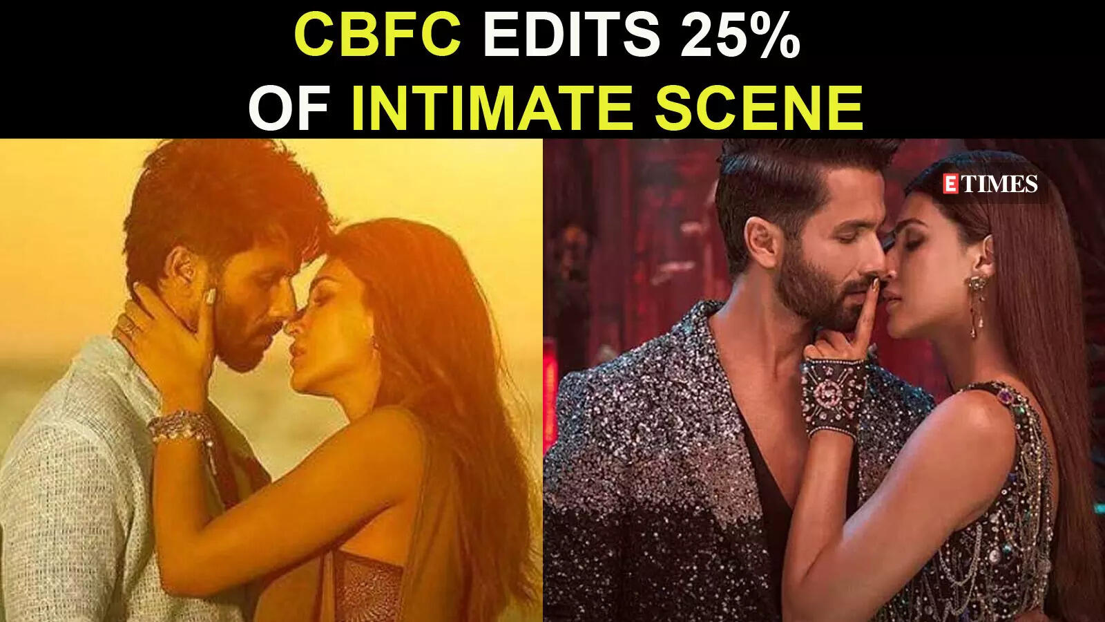 CBFC censors 9 seconds of intimate scene between Kriti Sanon and Shahid Kapoor in 'Teri Baaton ...