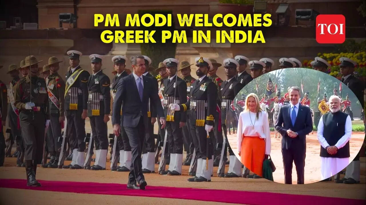 Greek PM Kyriakos Mitsotakis receives guard of honour as he arrives in India, says "privileged ...
