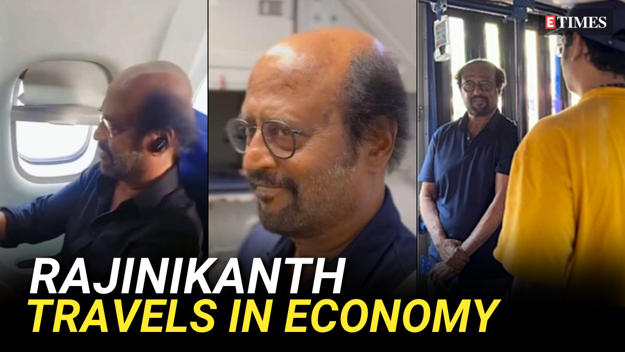 The viral video of Rajinikanth flying economy class