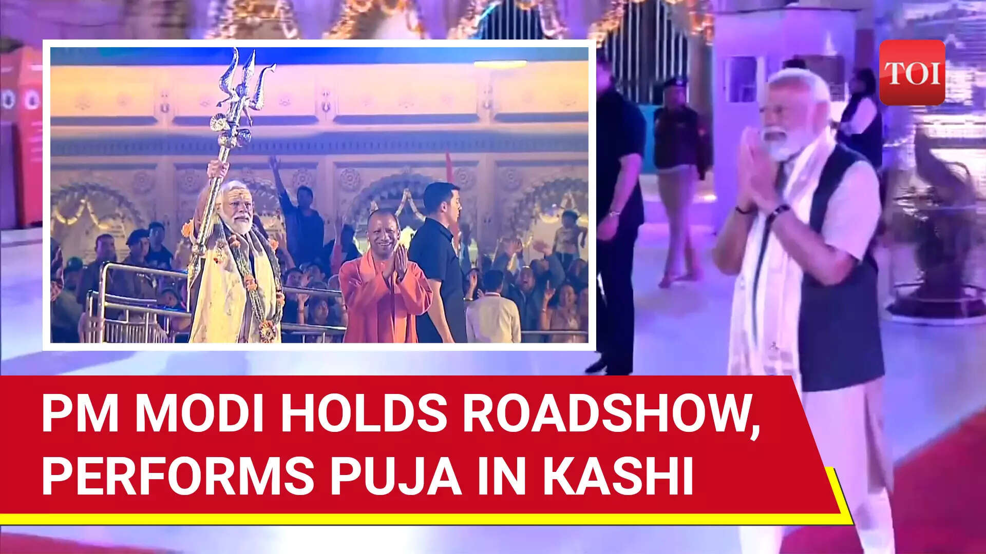 Watch: PM Modi offers prayers at Kashi Vishwanath Temple, greets people with ‘Trishul’ in hand