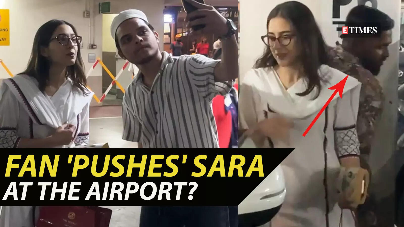 Sara Ali Khan gets angry at an overenthusiastic fan at Mumbai airport