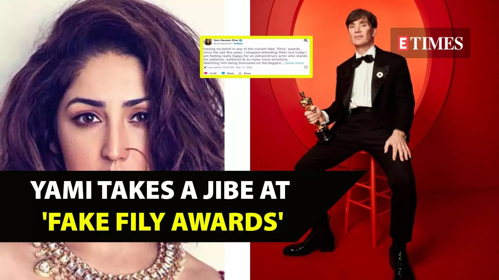 Oscars 2024: Yami Gautam takes a dig at 'fake filmy' awards while ...