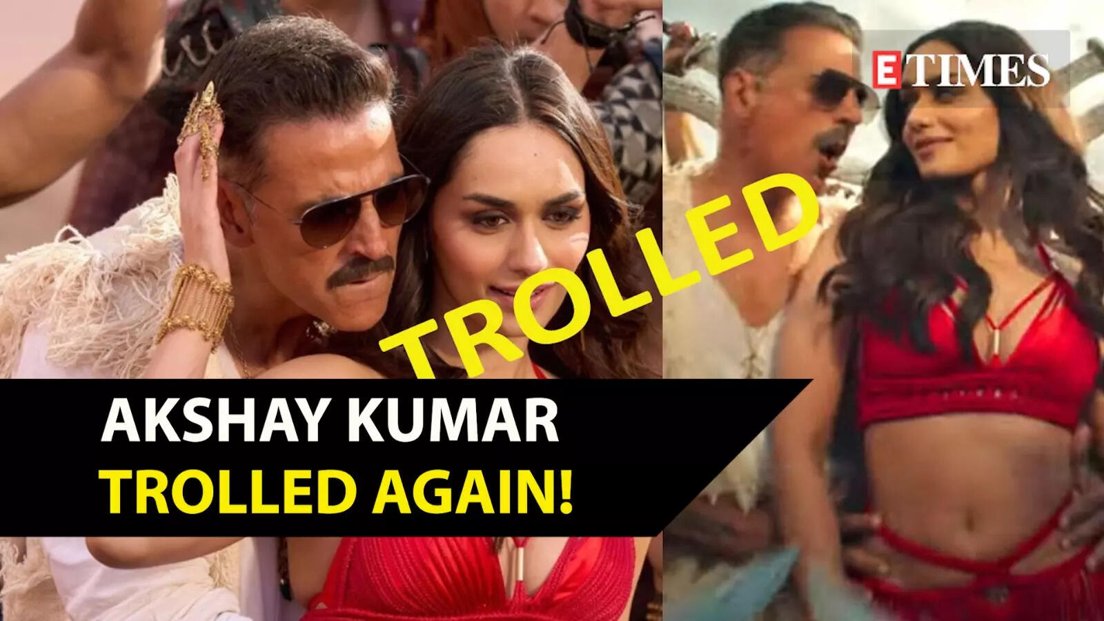 TROLLED! Akshay Kumar romances 30 years younger Manushi Chhillar in 'Bade Miyan Chote Miyan ...