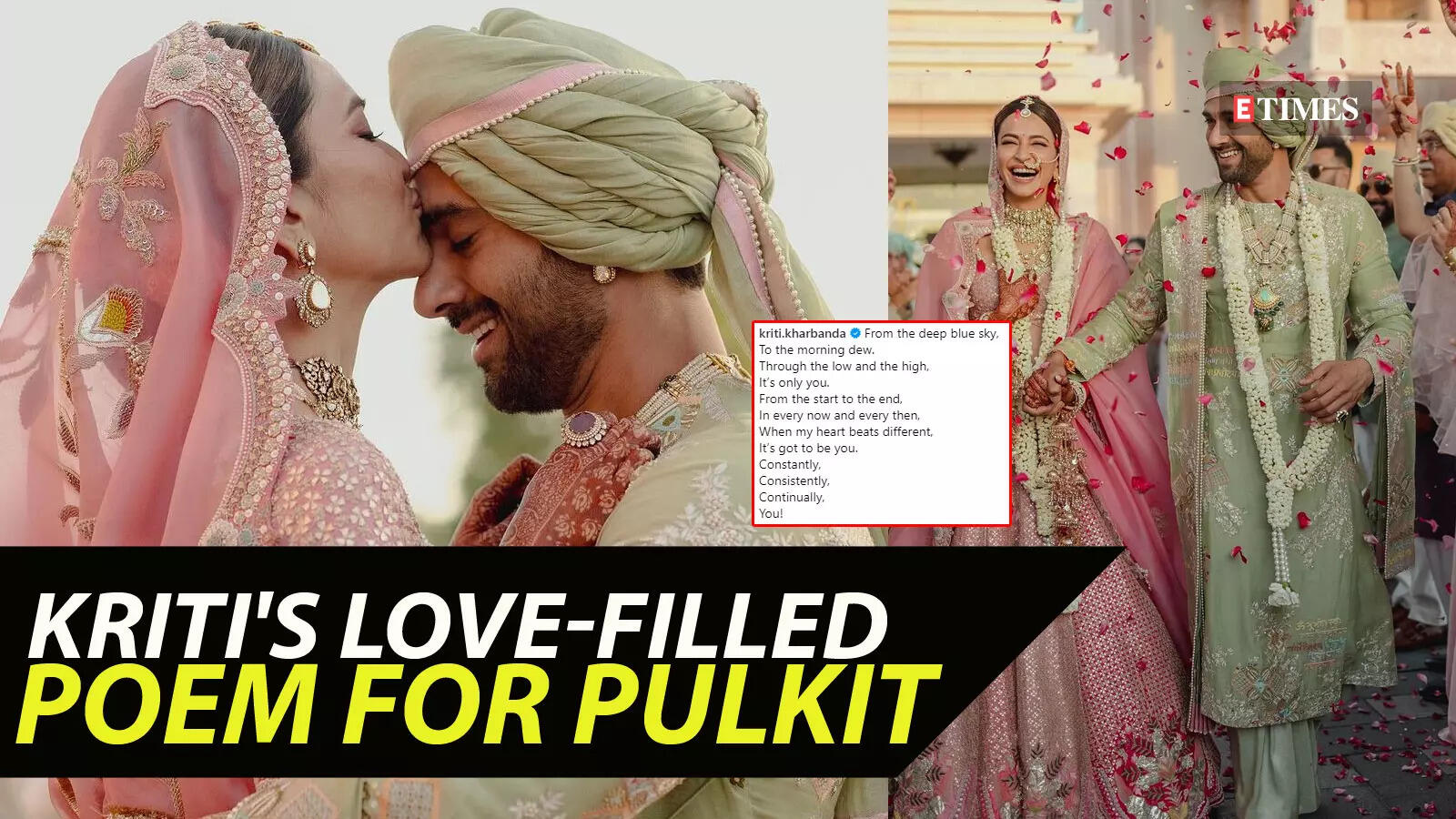 Newlyweds Kriti Kharbanda and Pulkit Samrat share wedding snapshots ...