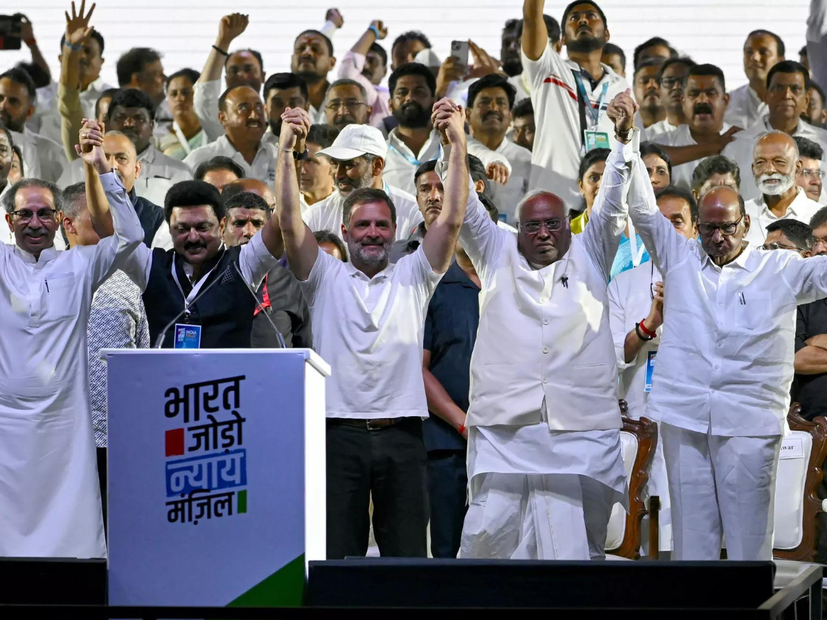 INDIA bloc leaders unite at Mega rally as race for Lok Sabha election ...