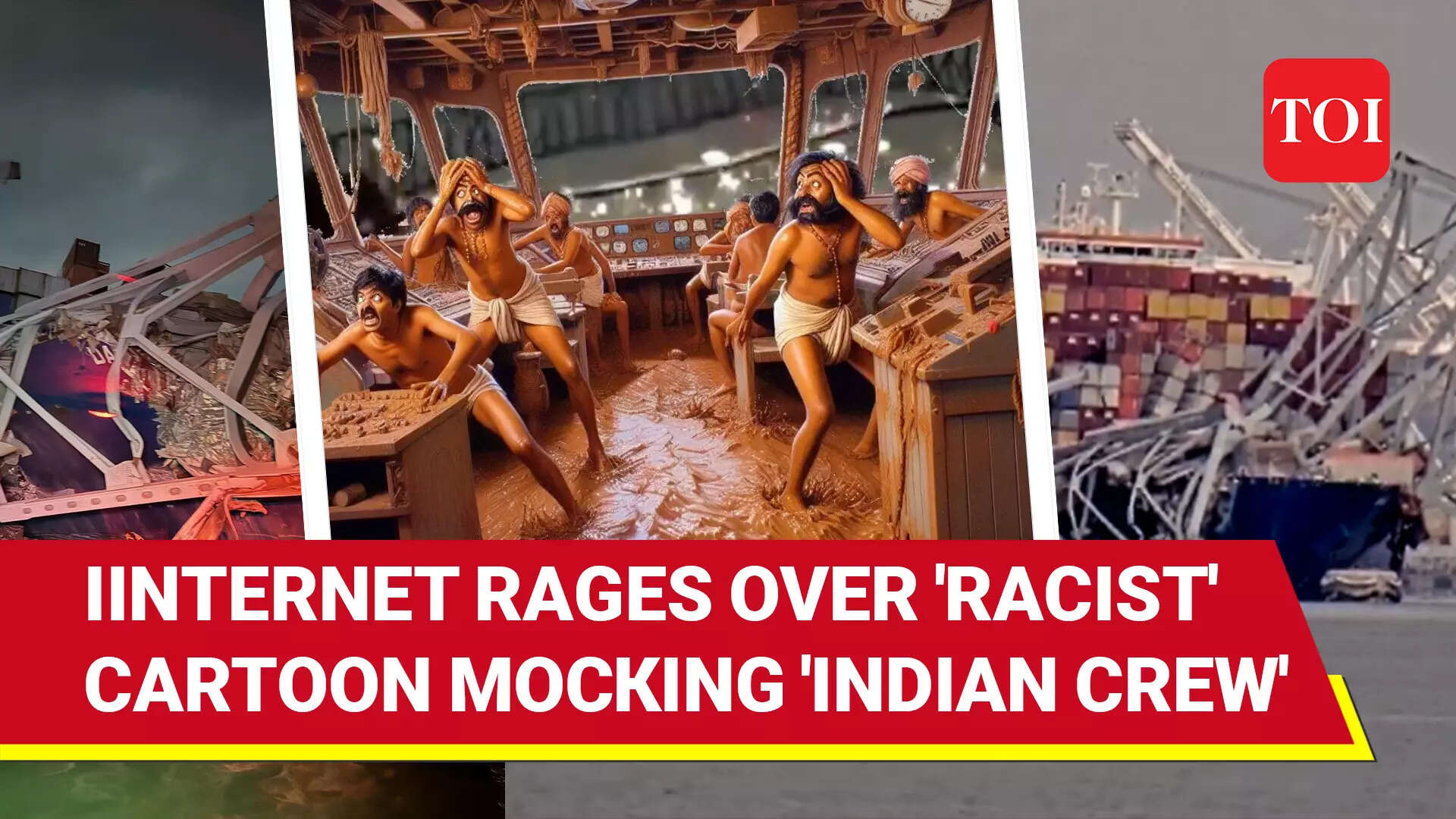 Baltimore bridge collapse: ‘Racist Cartoon’ targeting Indian crew ...