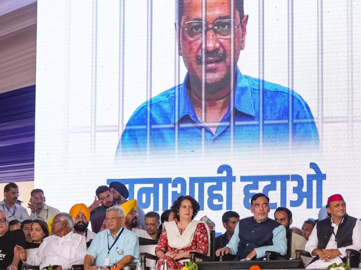 Top INDIA bloc leaders attend mega AAP rally in Delhi organised by ...