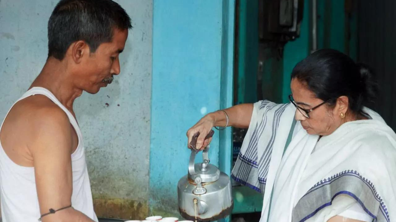 Mamata Banerjee plucks leaves at tea garden, makes tea, serves it at ...