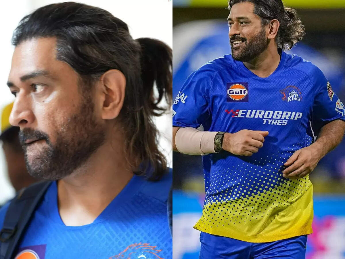 MS Dhoni Hairstyle: CSK star MS Dhoni debuts 'Samurai' hairstyle at IPL ...