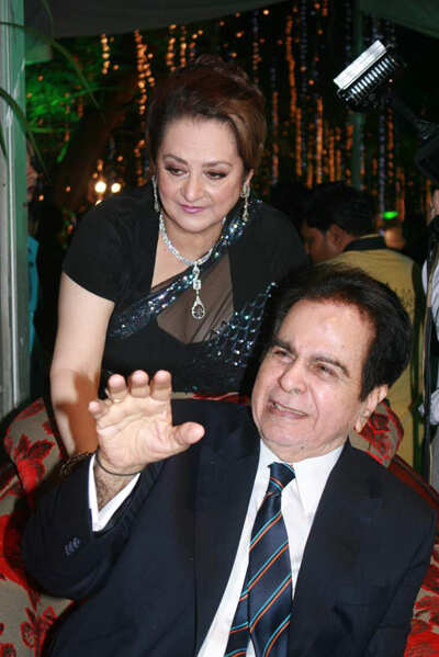 Dilip Kumar with wife Saira Banu on his 89th birthday celebration, at ...