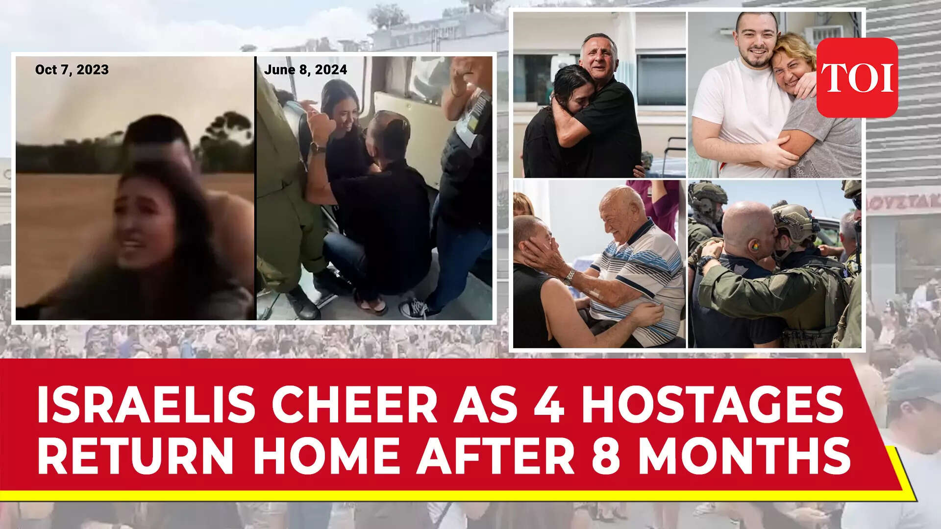 Israelis Cheer & Celebrate After Four Hostages Taken From Nova Festival ...