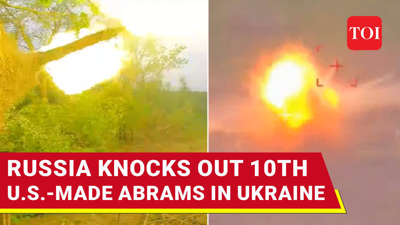 Russian Kamikaze Drones Torch 10th U.S.-made Abrams Tank In Ukraine | Watch