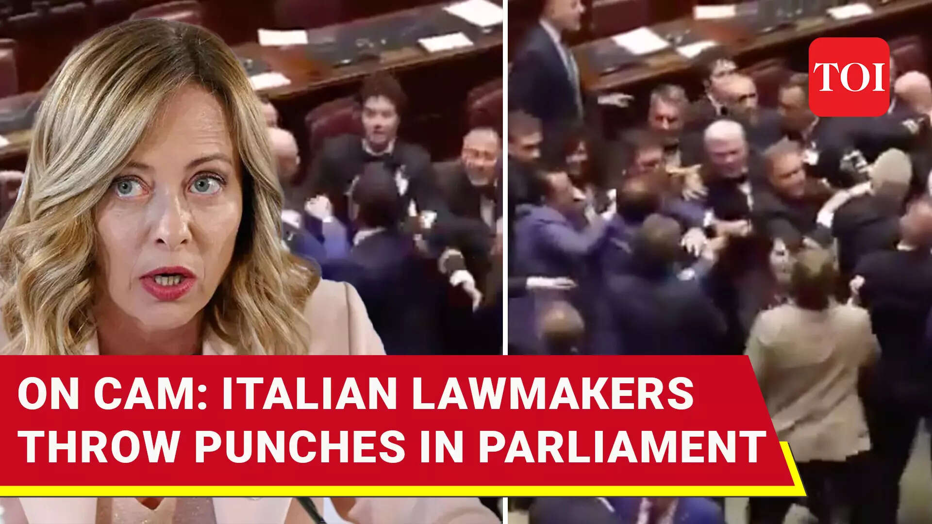 Massive Fight Breaks Out In Italian Parliament While Giorgia Meloni ...