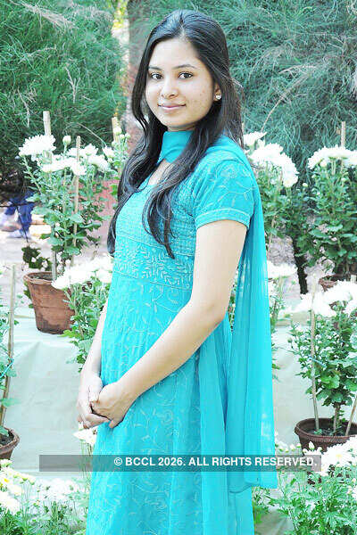 Pooja Kathote during a flower show held at Hislop College's garden area ...