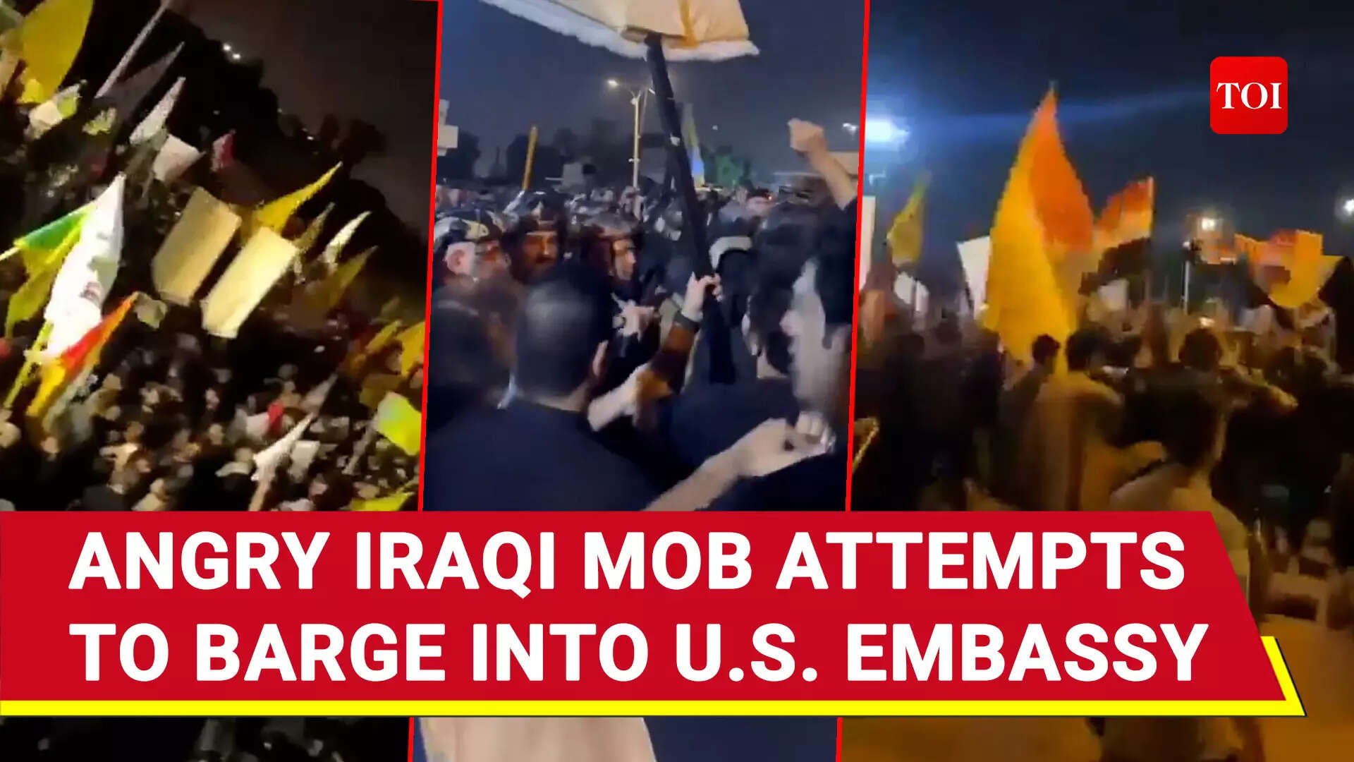 After Nasrallah's Death, Angry Iraqi Mob Try To Storm U.S. Embassy In ...