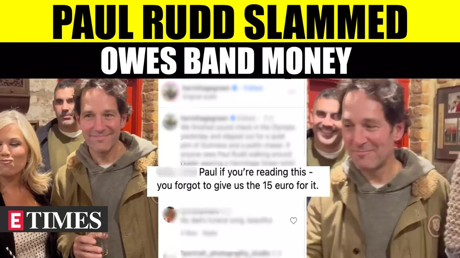 Paul Rudd Called Out By Band For Skipping Pub Tab; Here's What Really ...