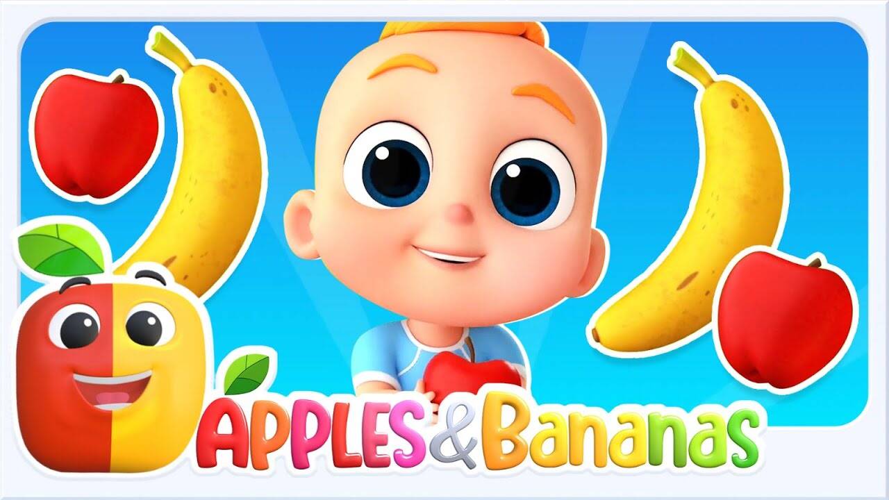 English Nursery Rhymes: Kids Video Song in English 'Apples & Bananas'