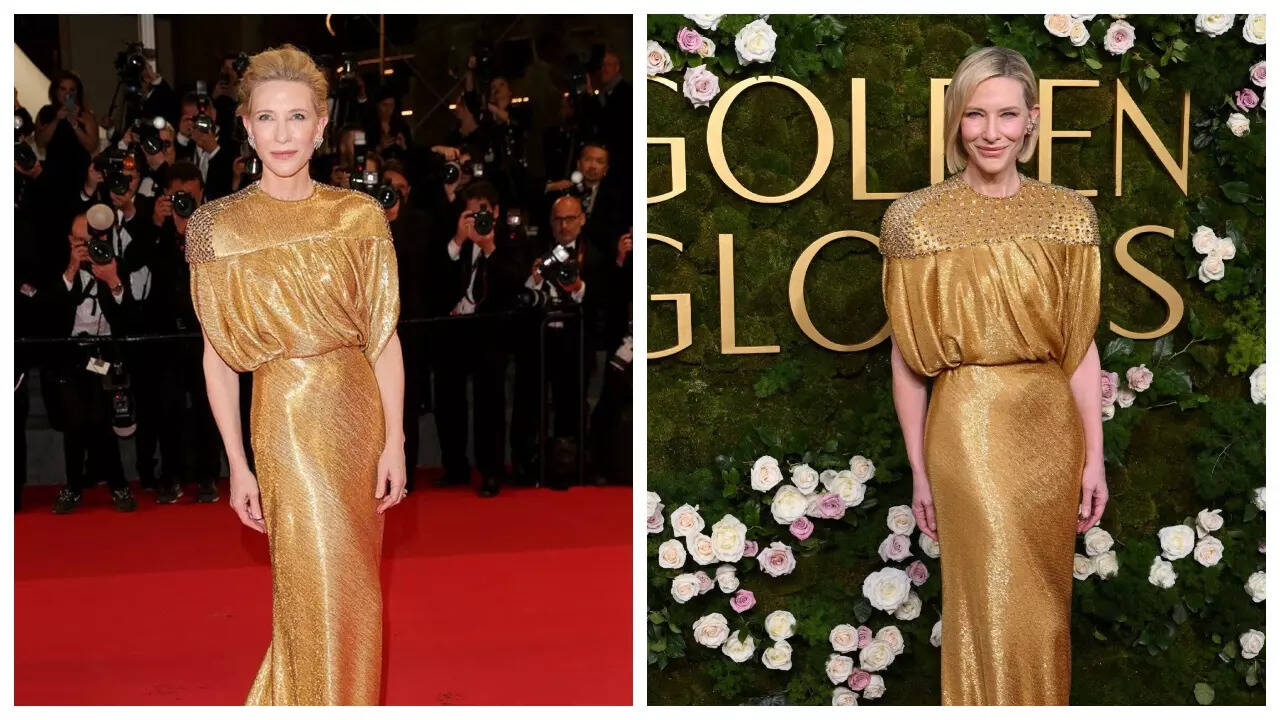 Cate Blanchett REPEATS iconic gold Louis Vuitton gown…