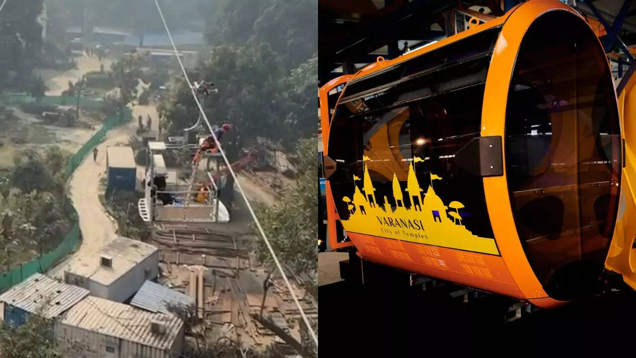 See pics of India's first public transport ropeway in Varanasi nearing ...