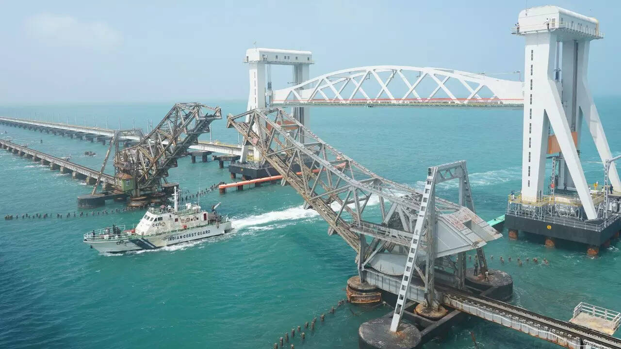 New Pamban Bridge: Check out stunning pics of India’s first vertical lift sea bridge