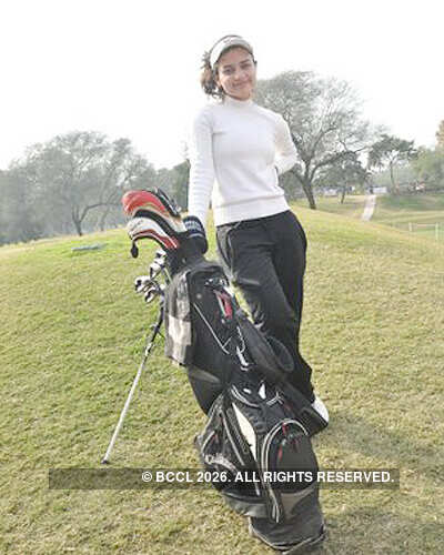 Meghna Bal during a golf event at Qutub golf course in Delhi on ...