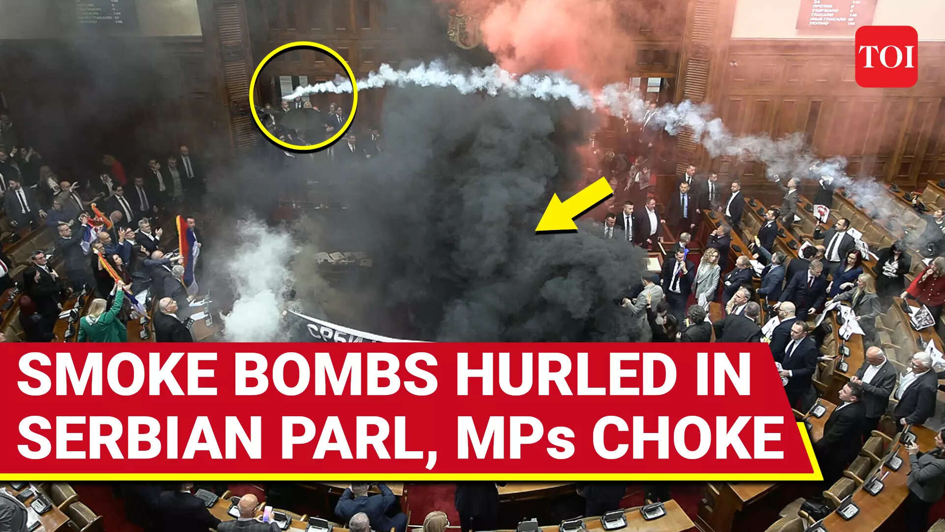 Watch: Serbian Parliament 'EXPLODES'; Smoke Grenades, Tear Gas Tossed ...
