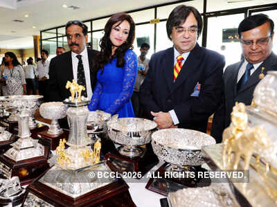 Actress Madhuri Battacharya, Ashok Kheny, Managing Director NICE during ...