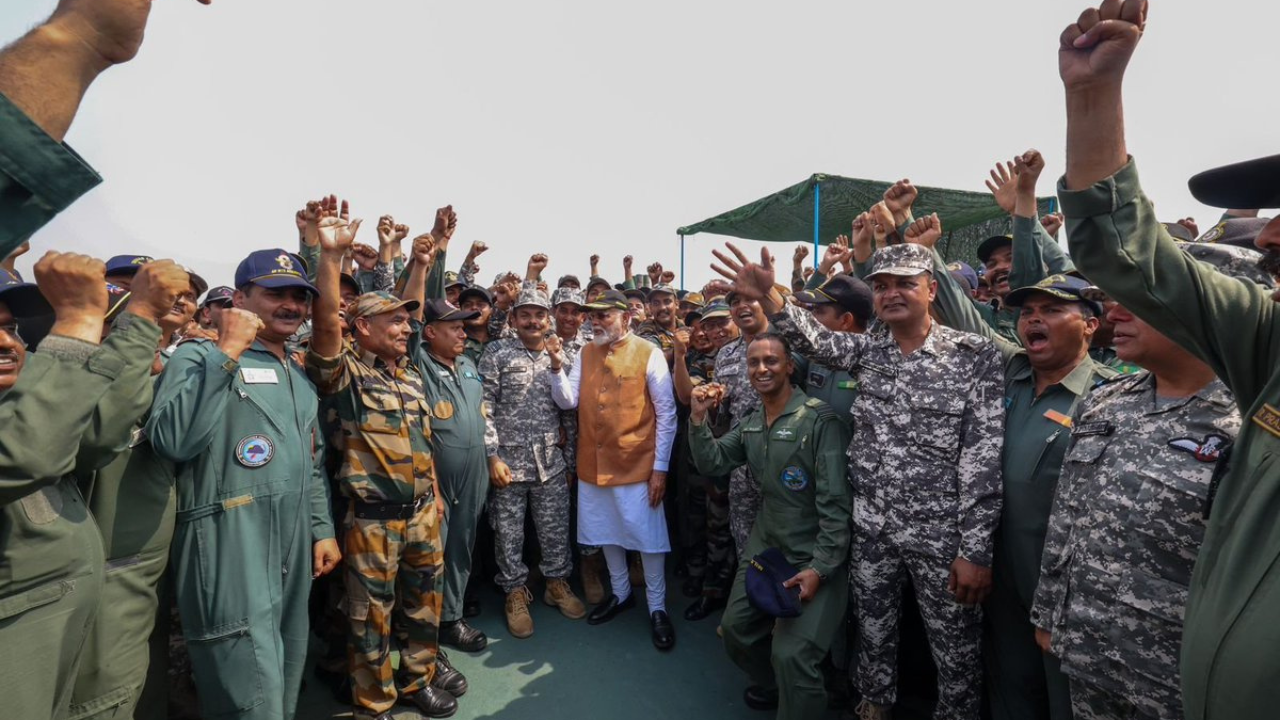 PM Modi meets jawans at Adampur airbase: In pictures