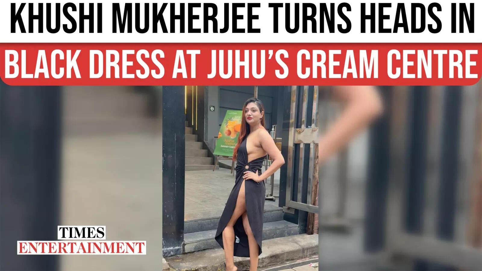 Khushi Mukherjee Turns Heads in Black Dress at Juhu’s Cream Centre