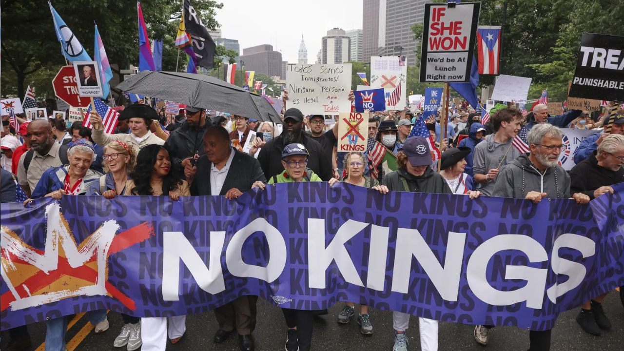 Marching troops in DC, marching protesters across US: 'No Kings ...
