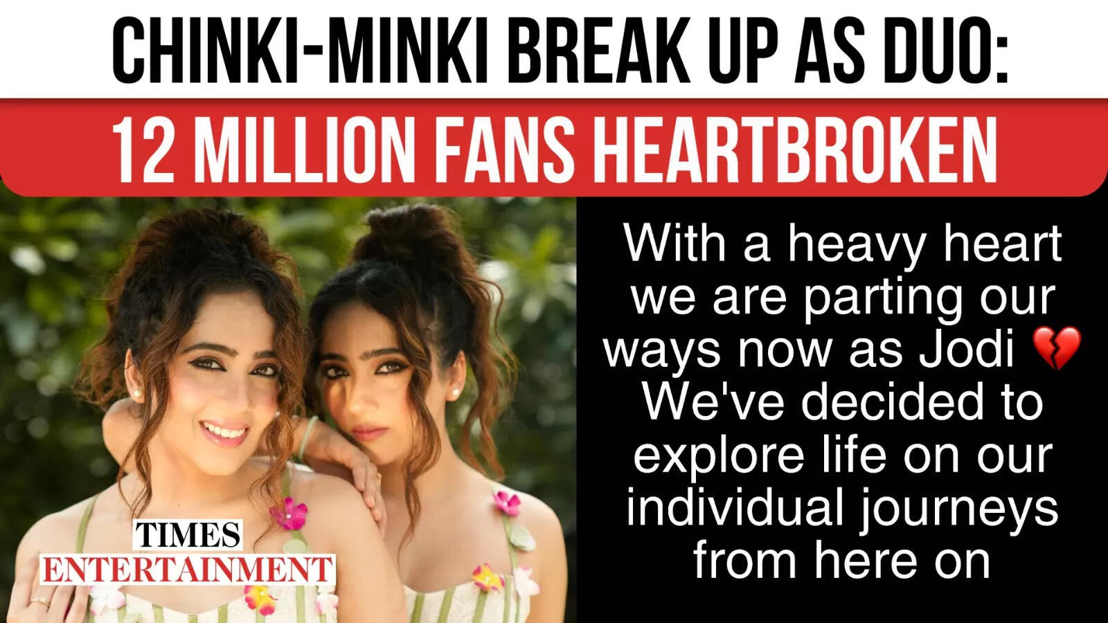 TWINS CHINKI-MINKI ANNOUNCE PROFESSIONAL SPLIT -FANS SHOCKED