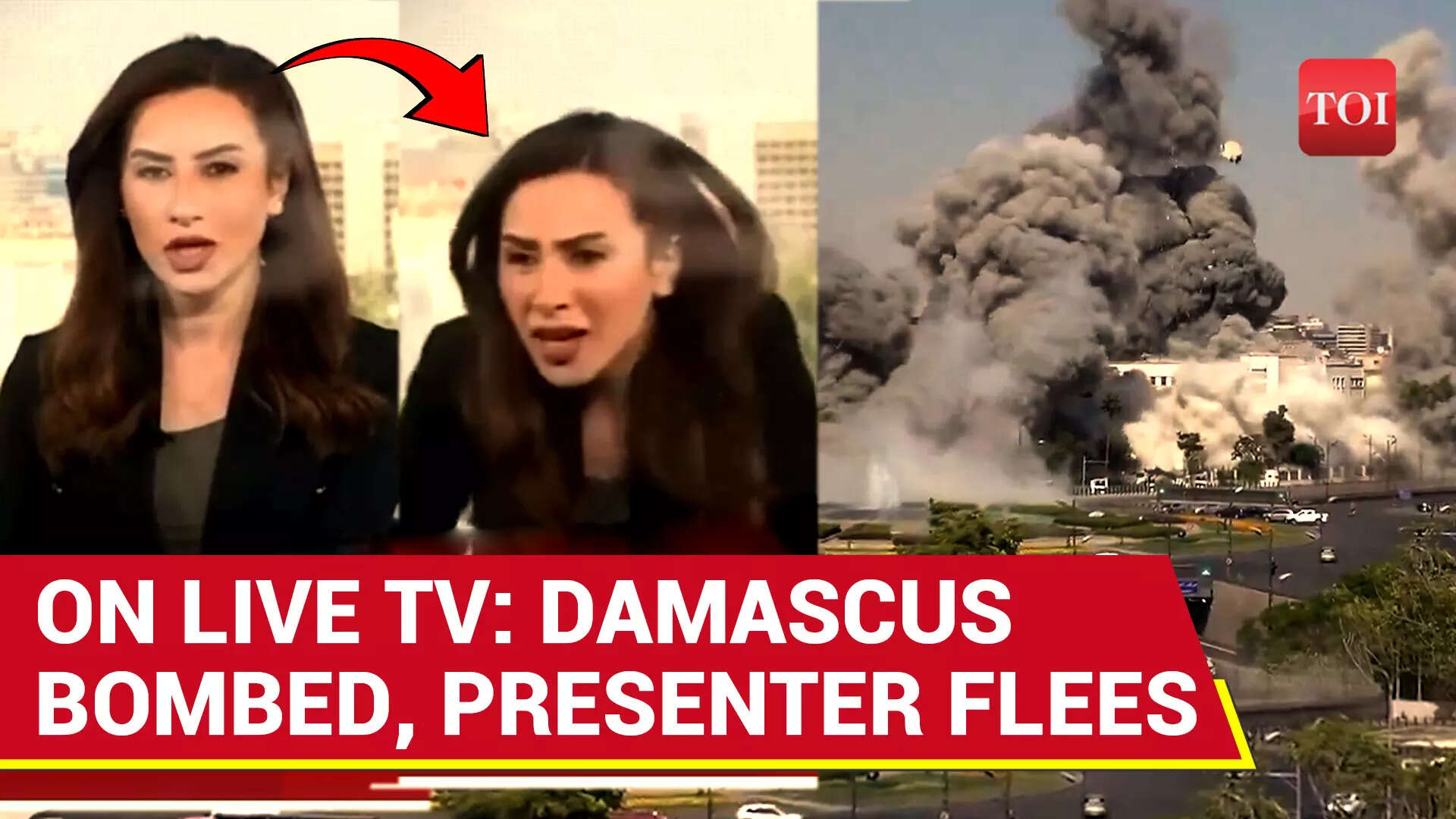 On LIVE TV, Syrian Presenter RUNS FOR LIFE As Israel Bombs Al-Sharaa's ...