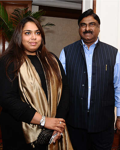 Sakshi and Ashok Pradhan during FN Souza's painting exhibition hosted ...