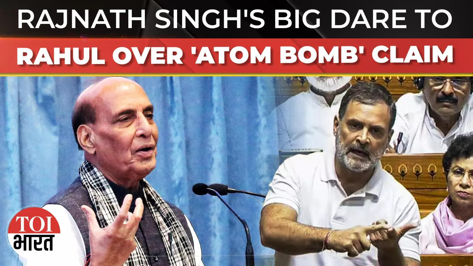 'Detonate It At Once’: Rajnath Singh Dares Rahul Gandhi Over 'Atom Bomb’ Vote Theft Claim
