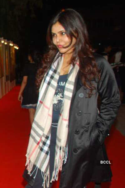 Nisha Jamwal at preview of Osian's art auction at Nariman Point in Mumbai.