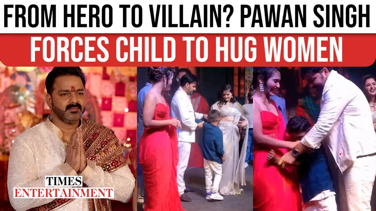 Pawan Singh slammed for forcing young boy to hug Anjali Raghav on stage — fans outraged