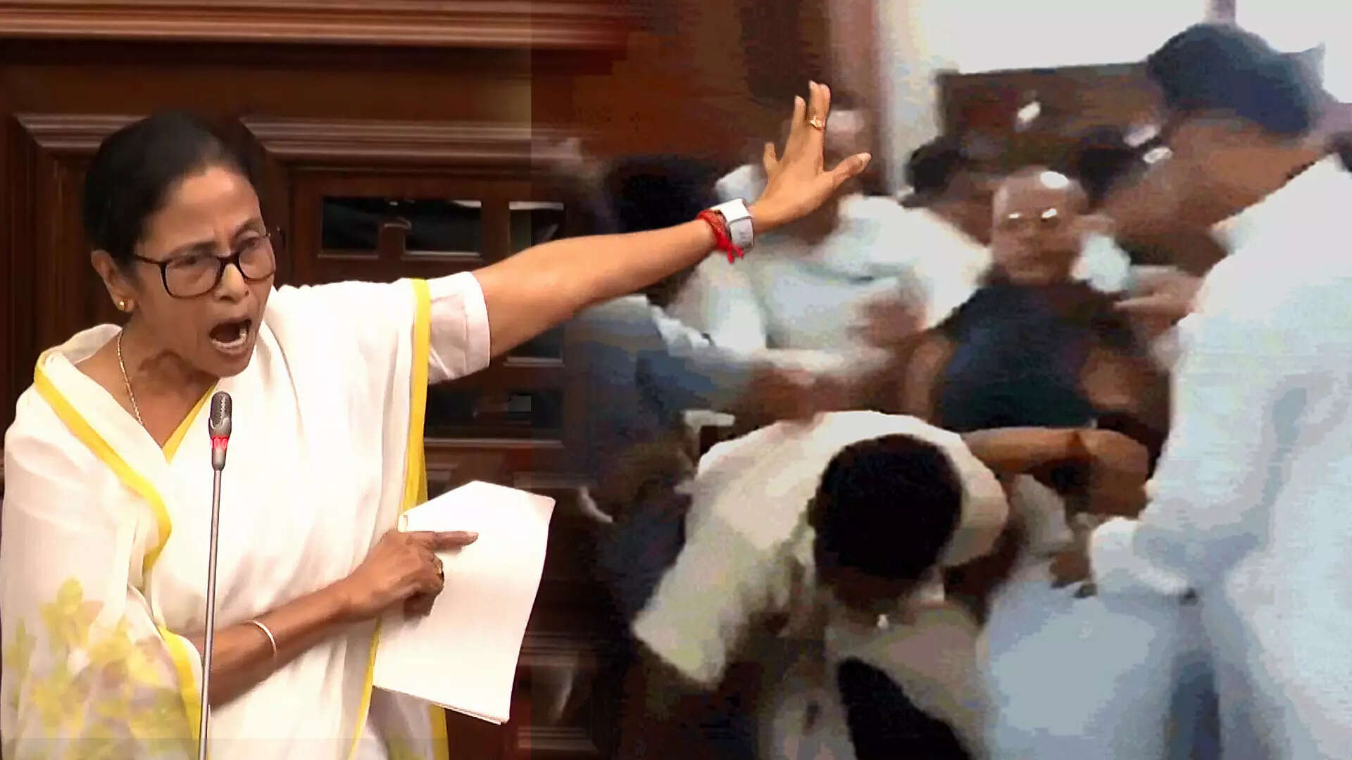 Massive Chaos in Bengal Assembly: BJP and TMC Trade 'Chor' Jibes, Mamata Speech Triggers Ruckus