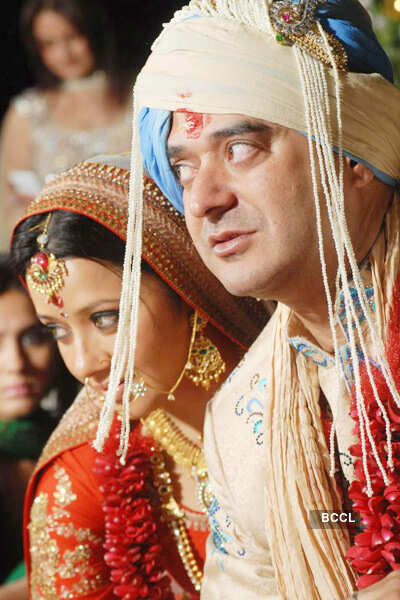 Reema Sen and Shiv Karan Singh during their wedding ceremony, held at a ...