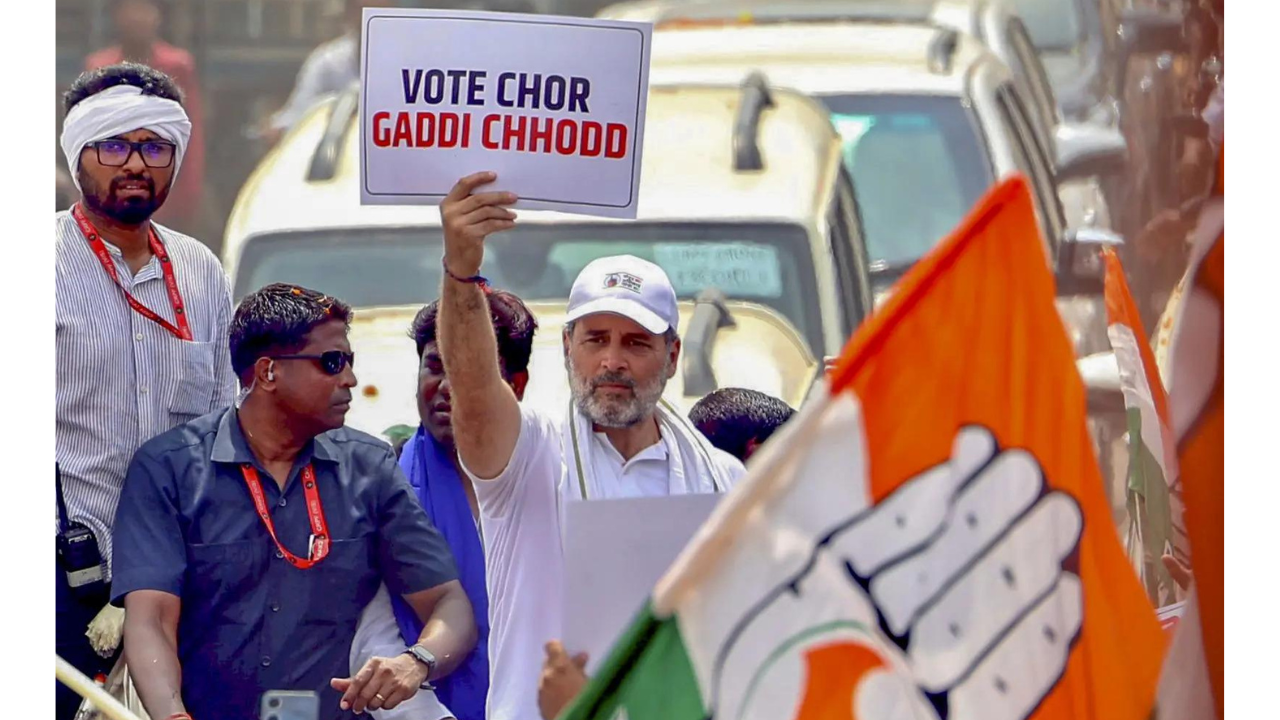 Voter Adhikar Yatra: Key moments from Rahul Gandhi's Bihar rally
