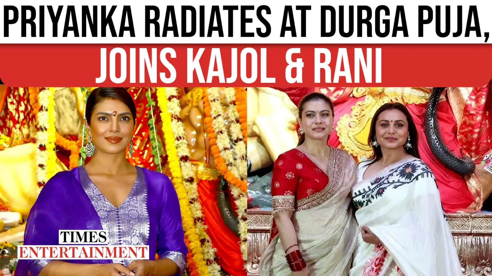 Priyanka Chopra Looks Radiant As She Arrives At Kajol & Rani Mukerji’s Durga Puja Festivities