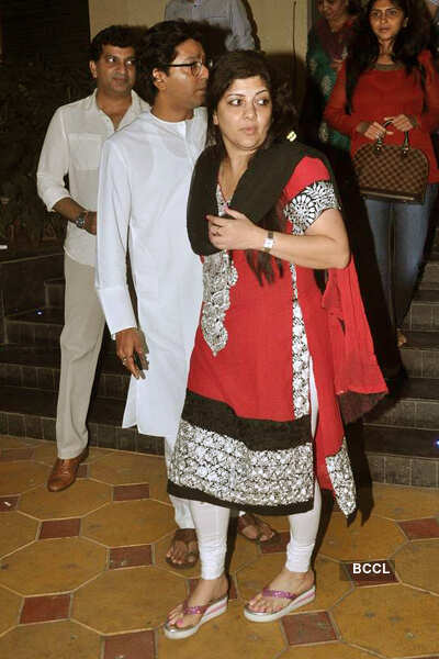 Raj Thackeray with wife Sharmilla spotted after attending the screening ...