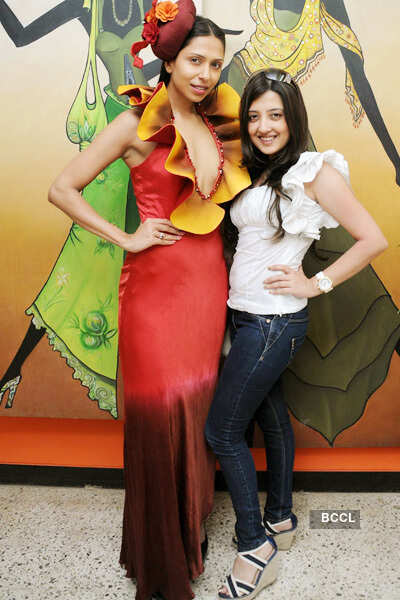 Designer Amy Billimoria with model Candice Pinto during the former's ...