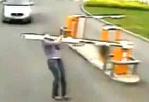 Must watch: Woman hit by bar at toll booth